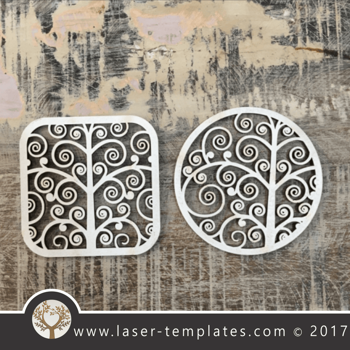 Laser cut coaster template. Twirl circle design, free Vector patterns ...
