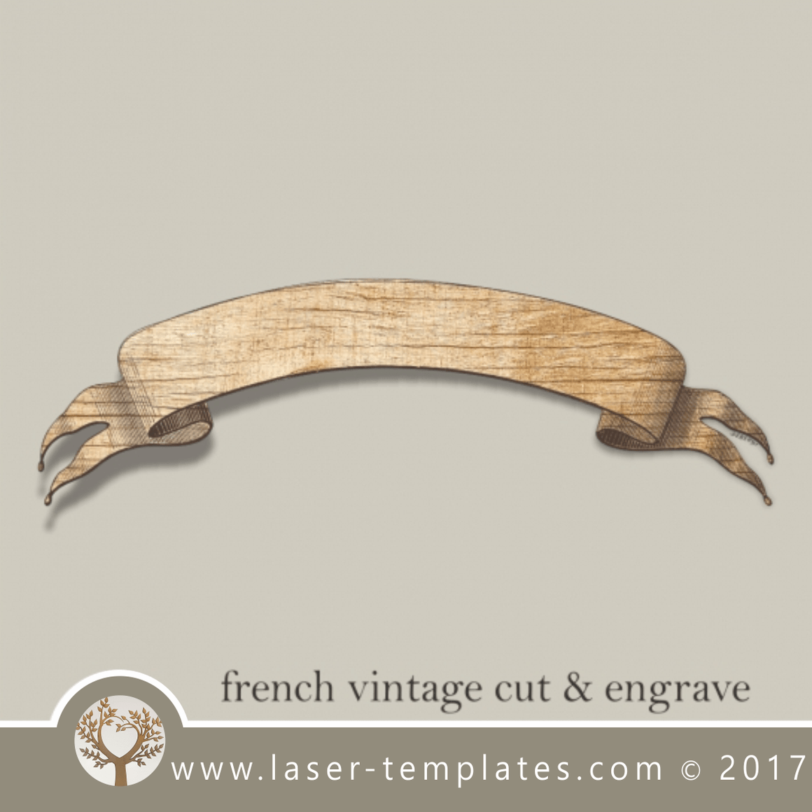 French vintage banner template, online laser template, design, pattern ...