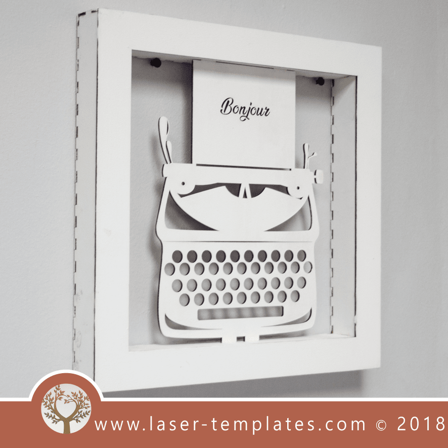 Vintage Typewriter Frame Download. Laser Cut Template Online Store ...