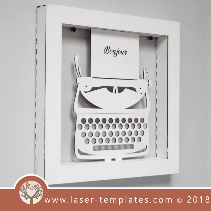 Vintage Typewriter Frame Download. Laser Cut Template Online Store ...