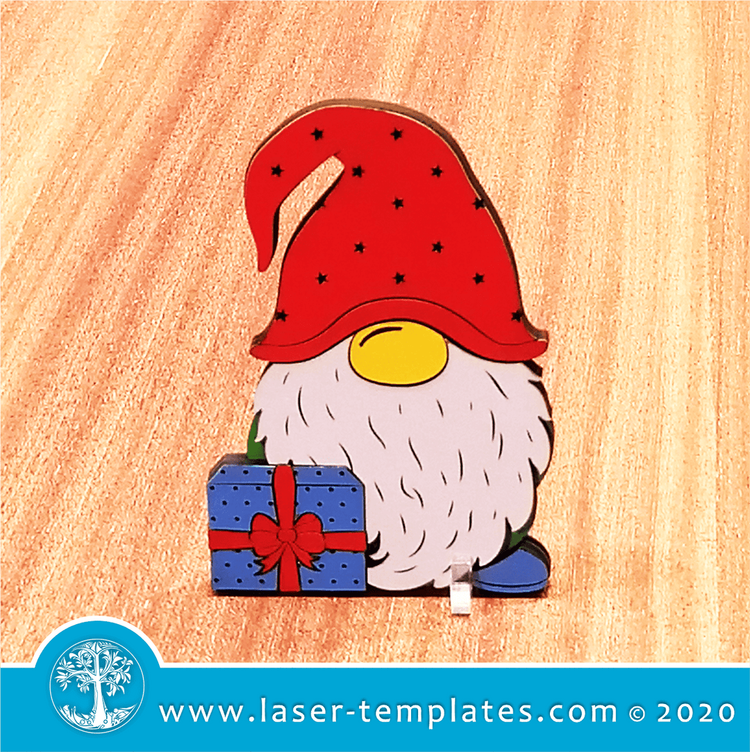 Laser cut template pattern for Waffles the Christmas Gnome – Laser ...