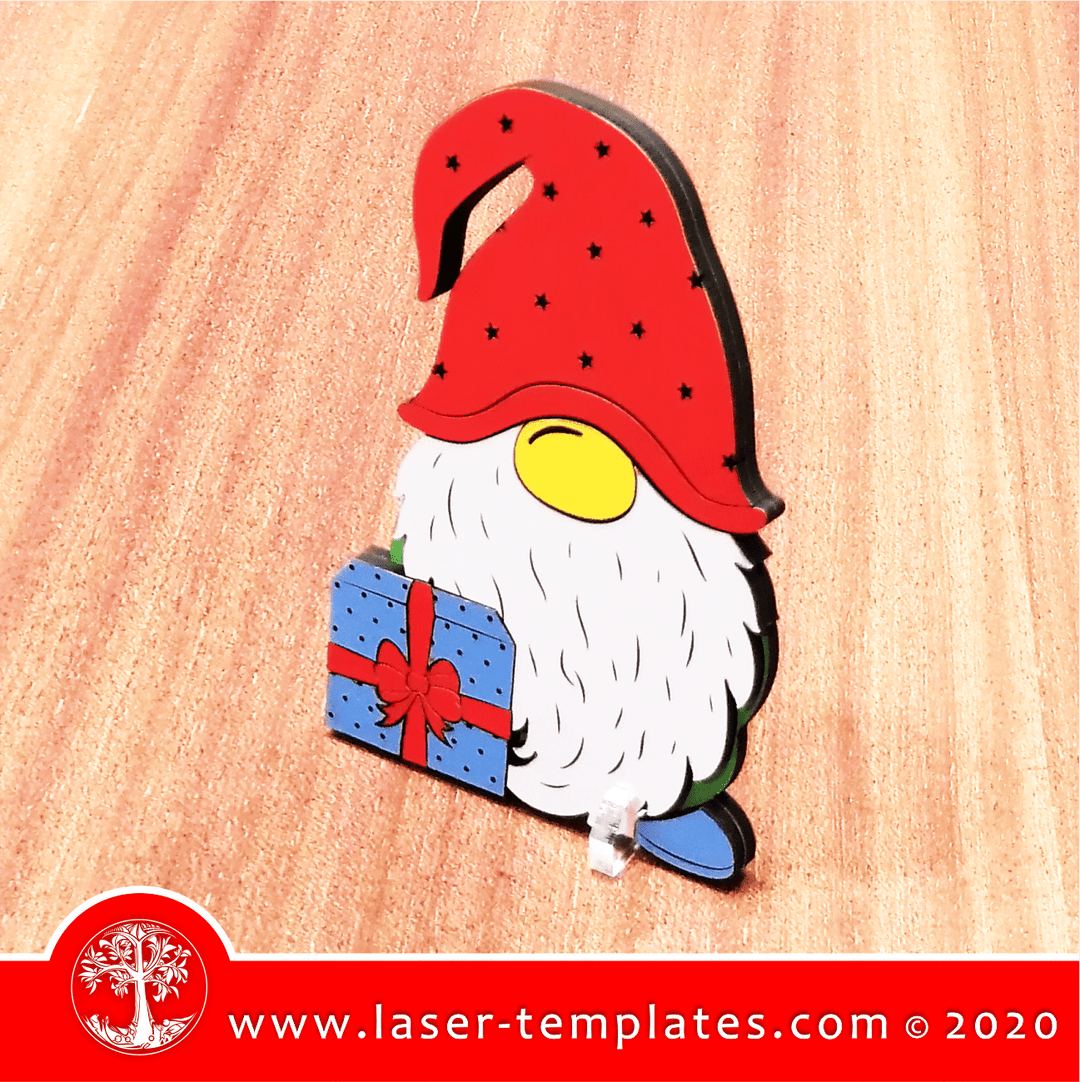 Laser cut template pattern for Waffles the Christmas Gnome – Laser ...