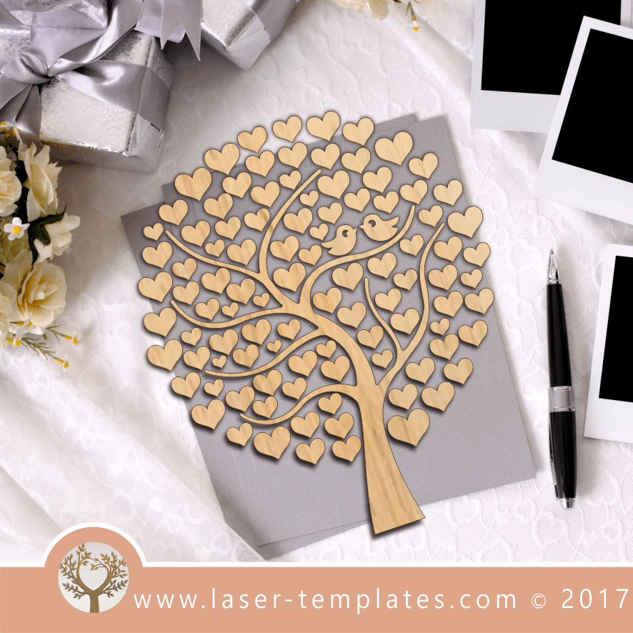 Laser Cut Wedding Guest Tree Template, Download Vector Designs Online ...