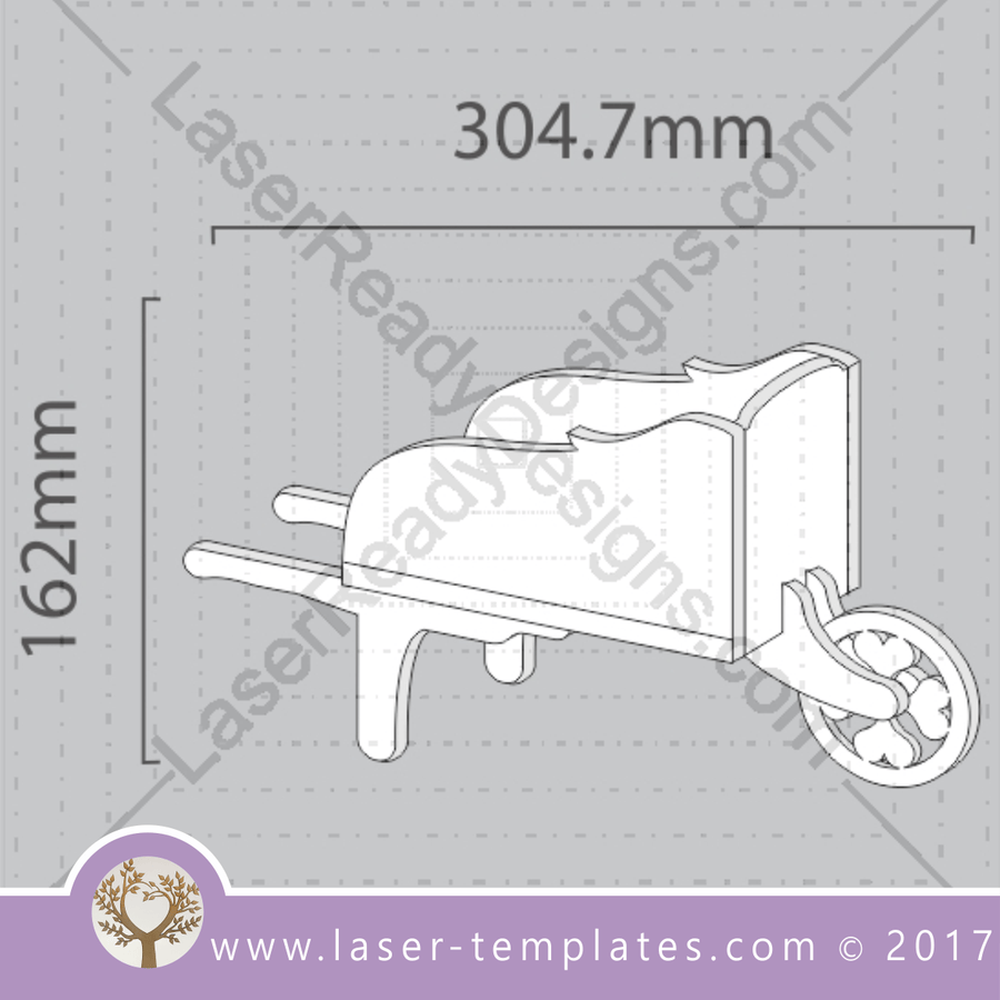 Wheelbarrow laser cut template, download vector designs – Laser Ready ...