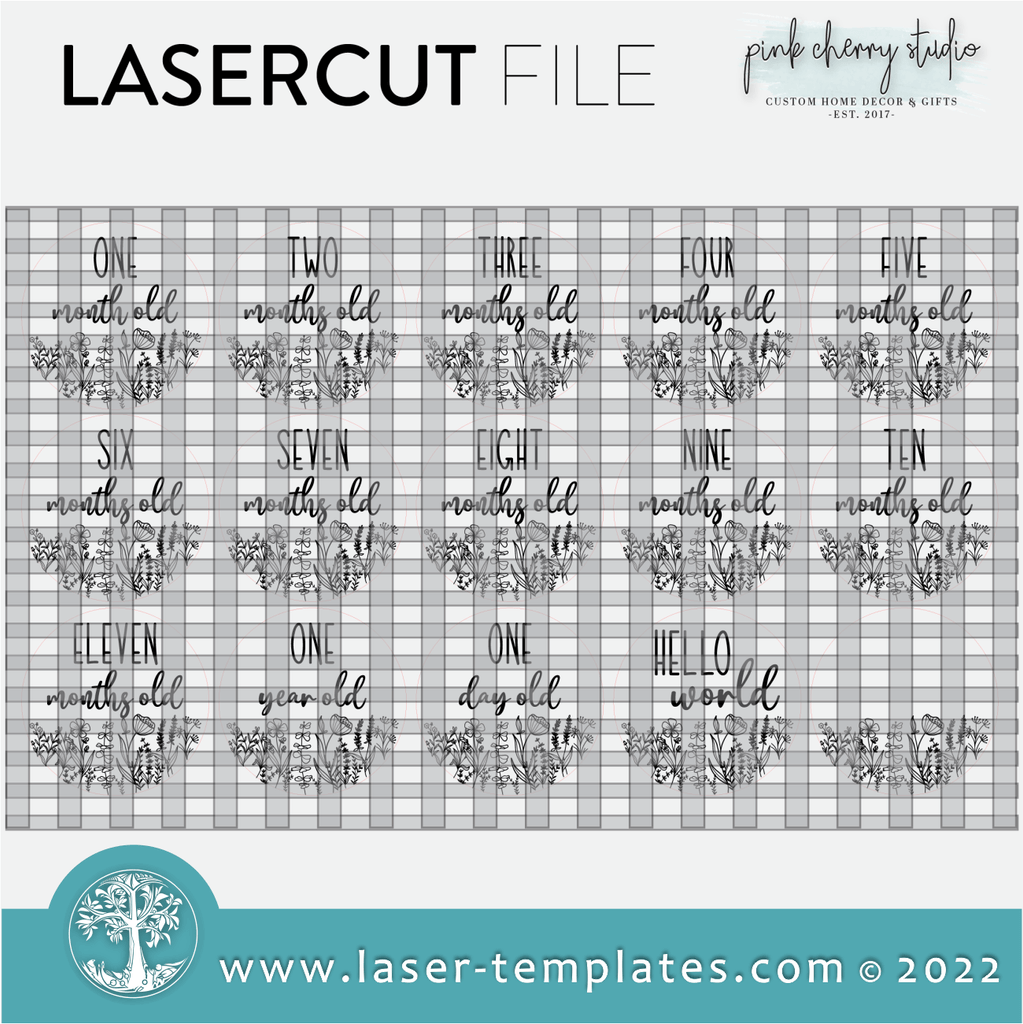 Wildflower Milestone Cards – Laser Ready Templates