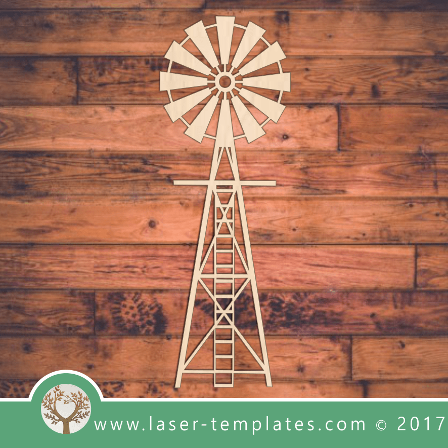Windmill / Windpomp laser cut template design. – Laser Ready Templates