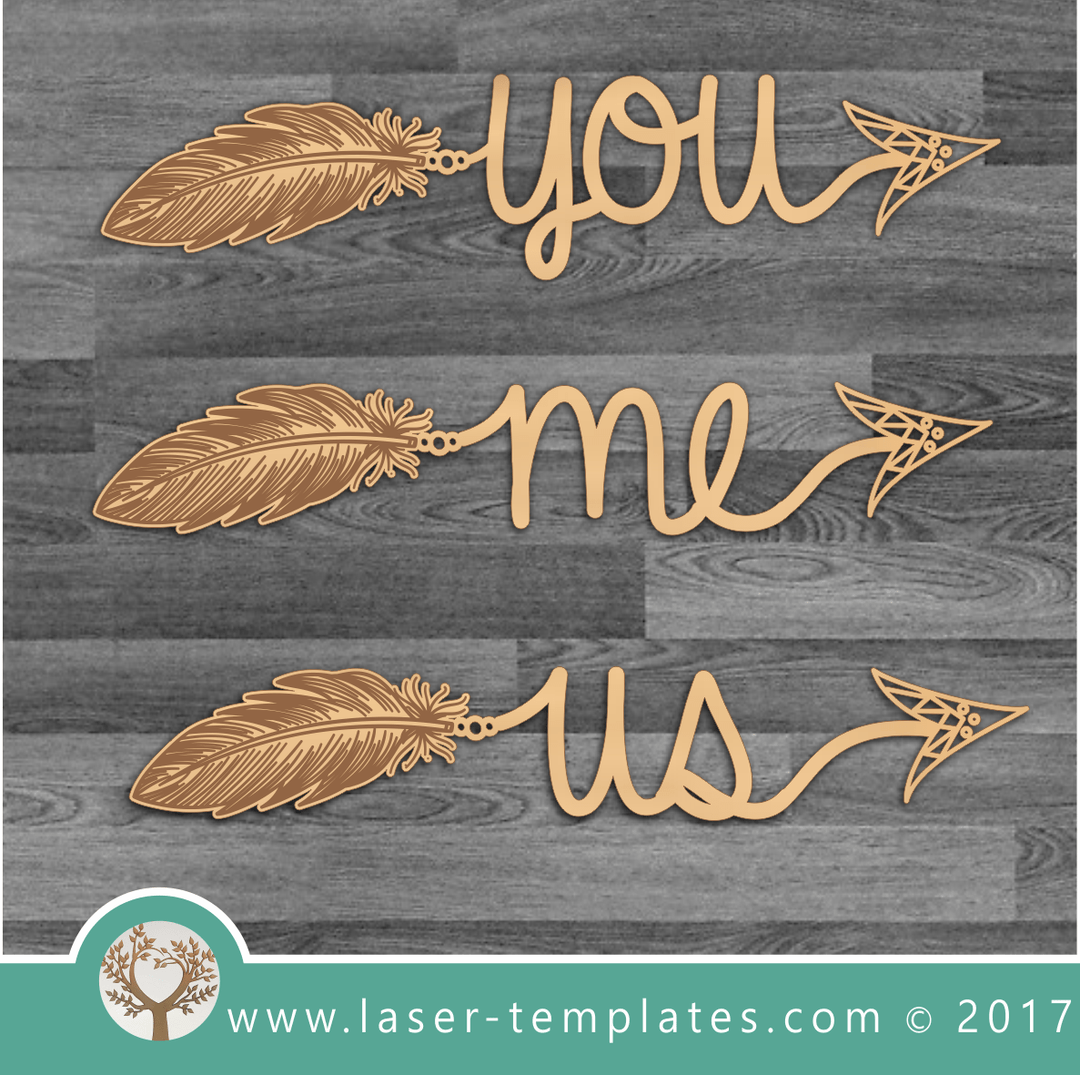Laser cut word-arrow templates. Online pattern store. Free vector ...