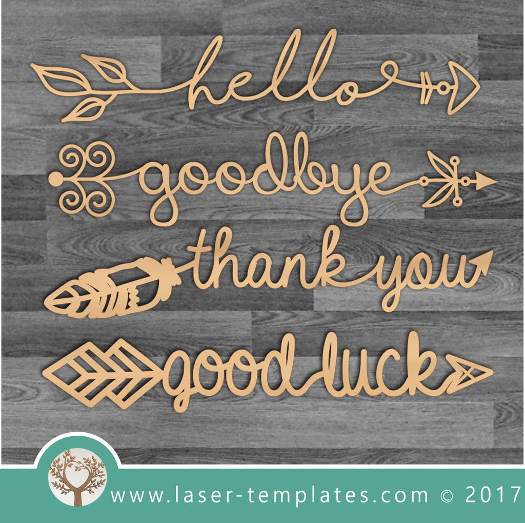 Laser cut word-arrow templates. Online pattern store. Free vector ...