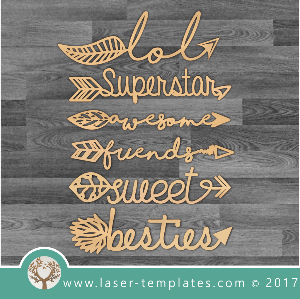 Laser cut word-arrow templates. Online pattern store. Free vector ...