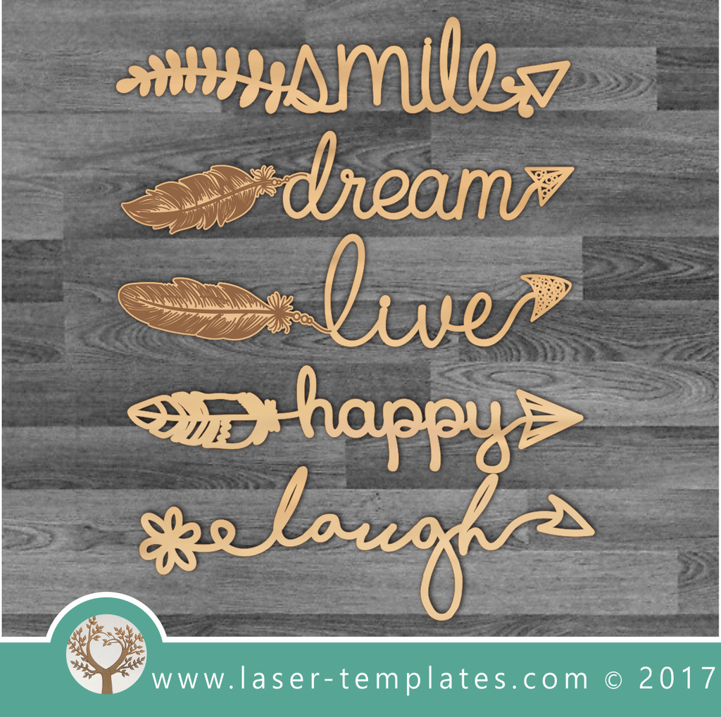 Laser cut word-arrow templates. Online pattern store. Free vector ...
