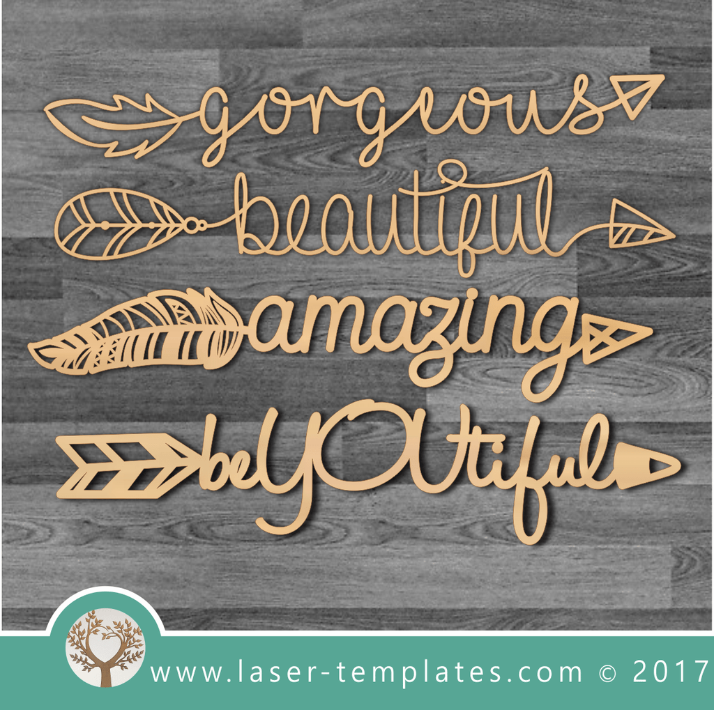 Laser cut word-arrow templates. Online pattern store. Free vector ...