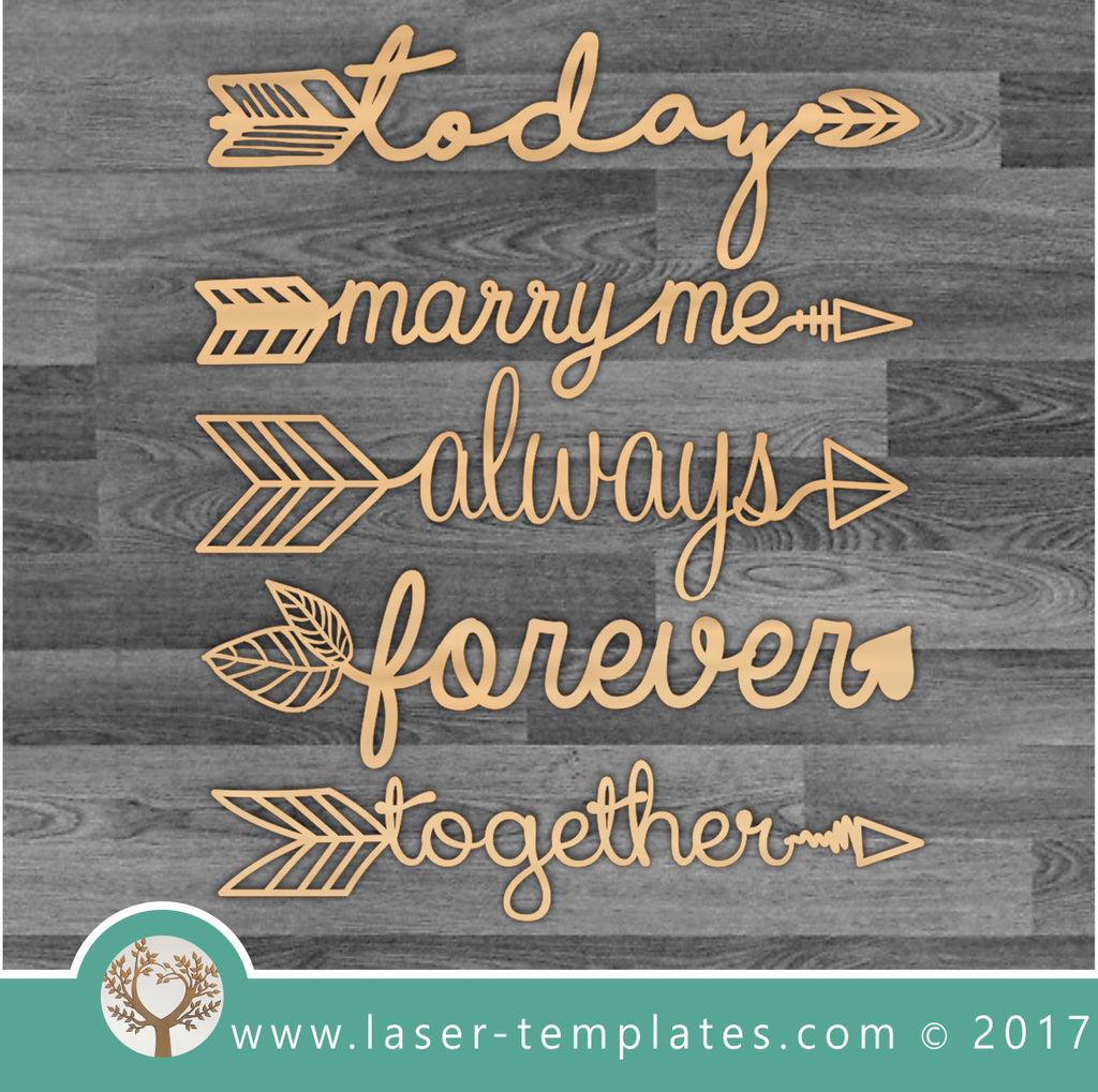 Laser cut word-arrow templates. Online pattern store. Free vector ...