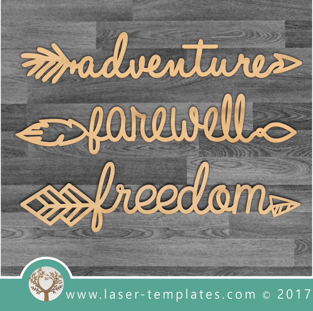 Laser cut word-arrow templates. Online pattern store. Free vector ...