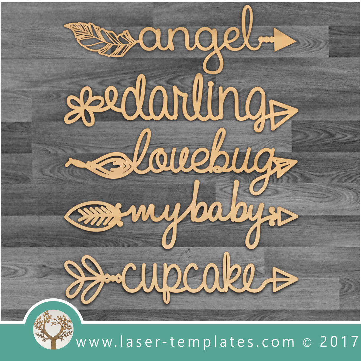 Laser cut word-arrow templates. Online pattern store. Free vector ...