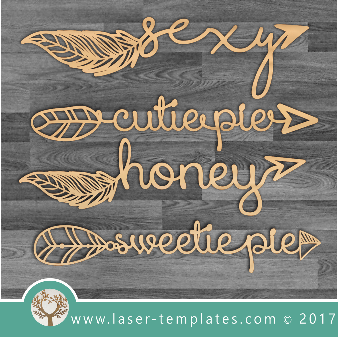 Laser cut word-arrow templates. Online pattern store. Free vector ...