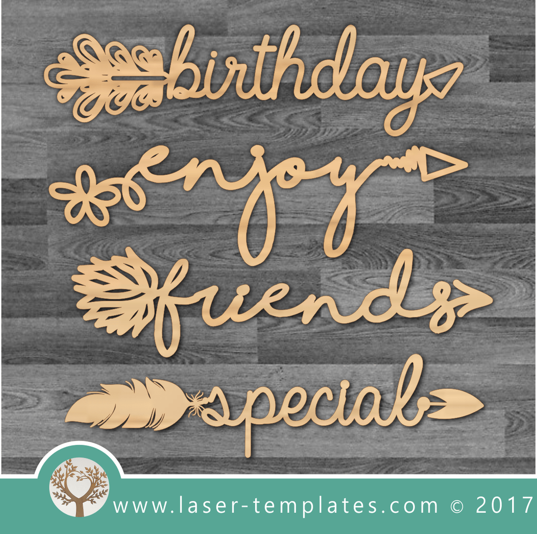 Laser cut word-arrow templates. Online pattern store. Free vector ...