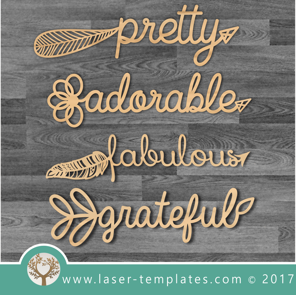 Laser cut word-arrow templates. Online pattern store. Free vector ...