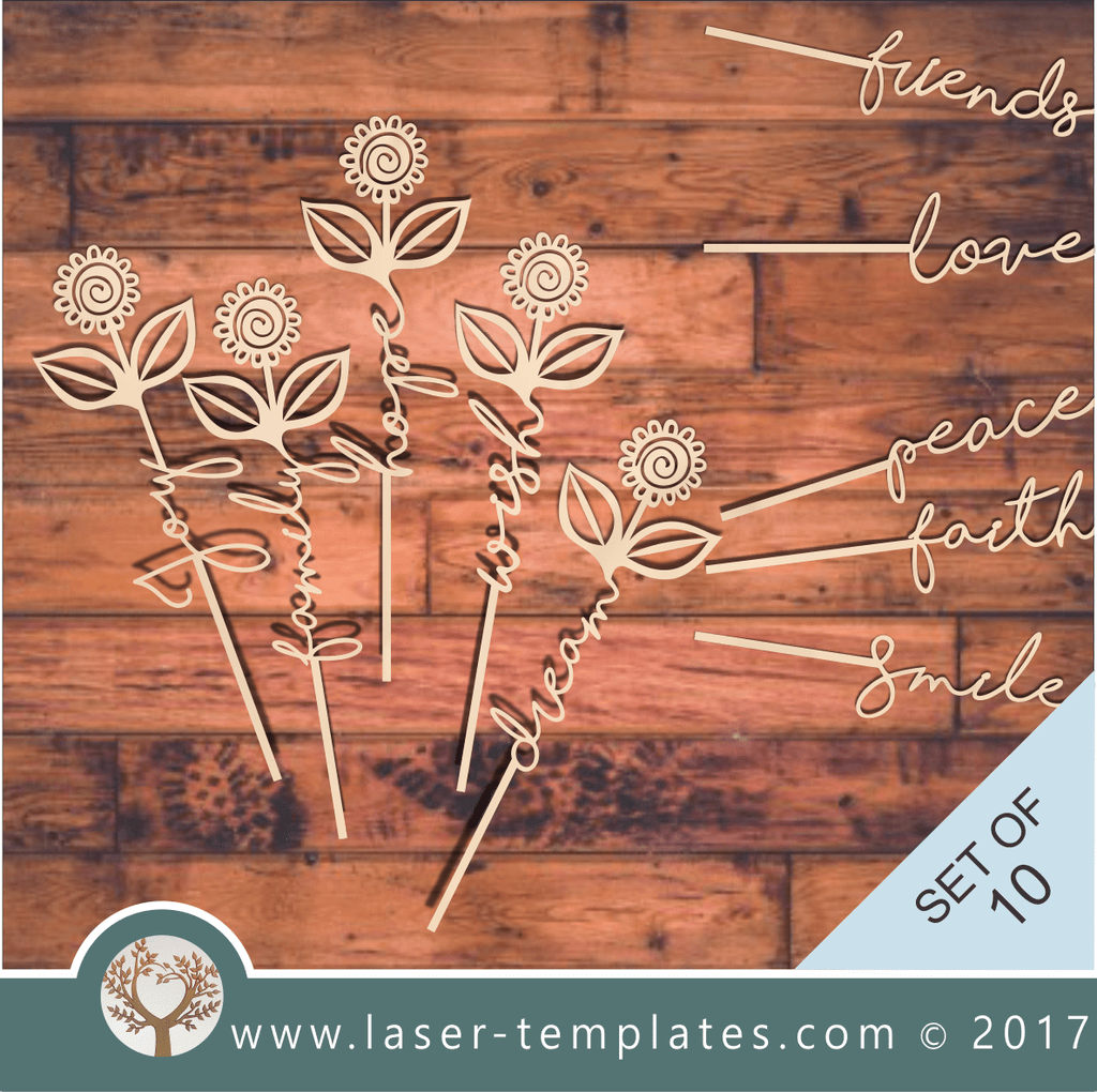laser cut word flower templates online store free vector downloads ...