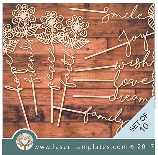 laser cut word flower templates online store free vector downloads ...