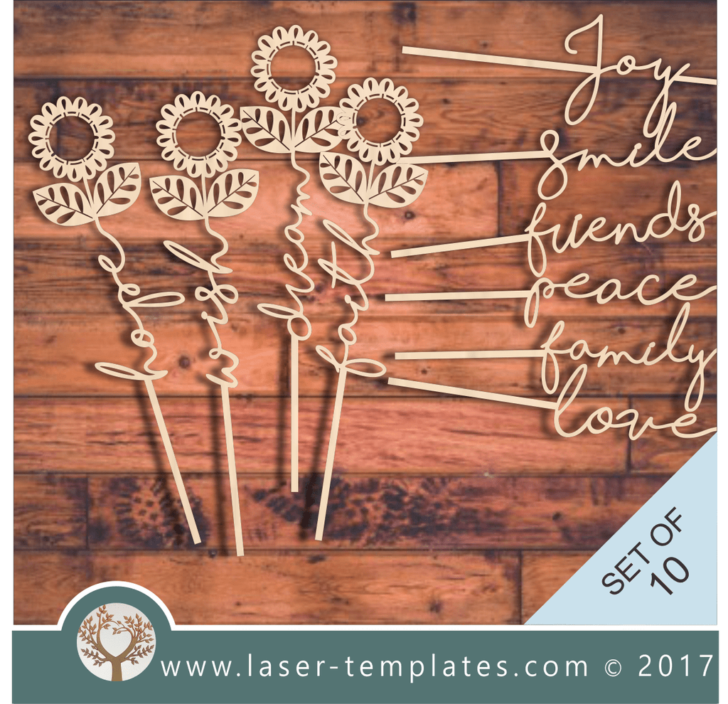 laser cut word flower templates online store free vector downloads ...
