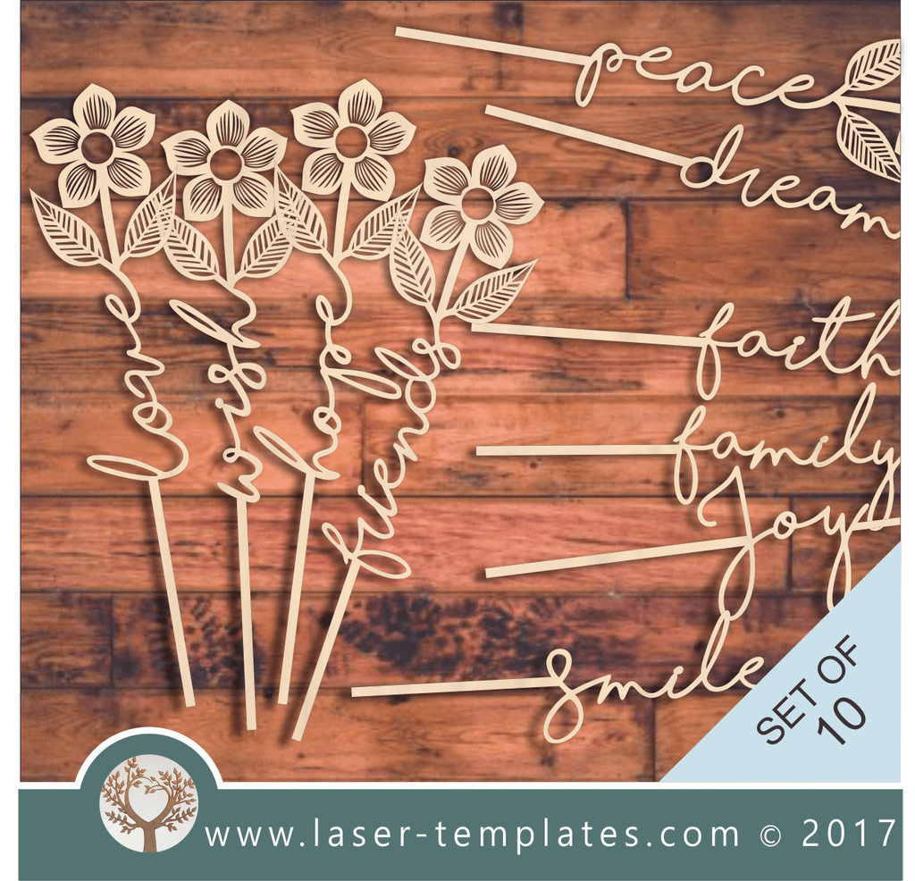 laser cut word flower templates online store free vector downloads ...