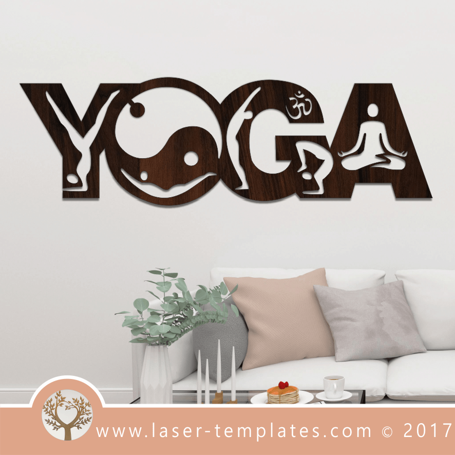 Yoga Laser Cut Template Wall Quote, Download Vector Designs. – Laser ...