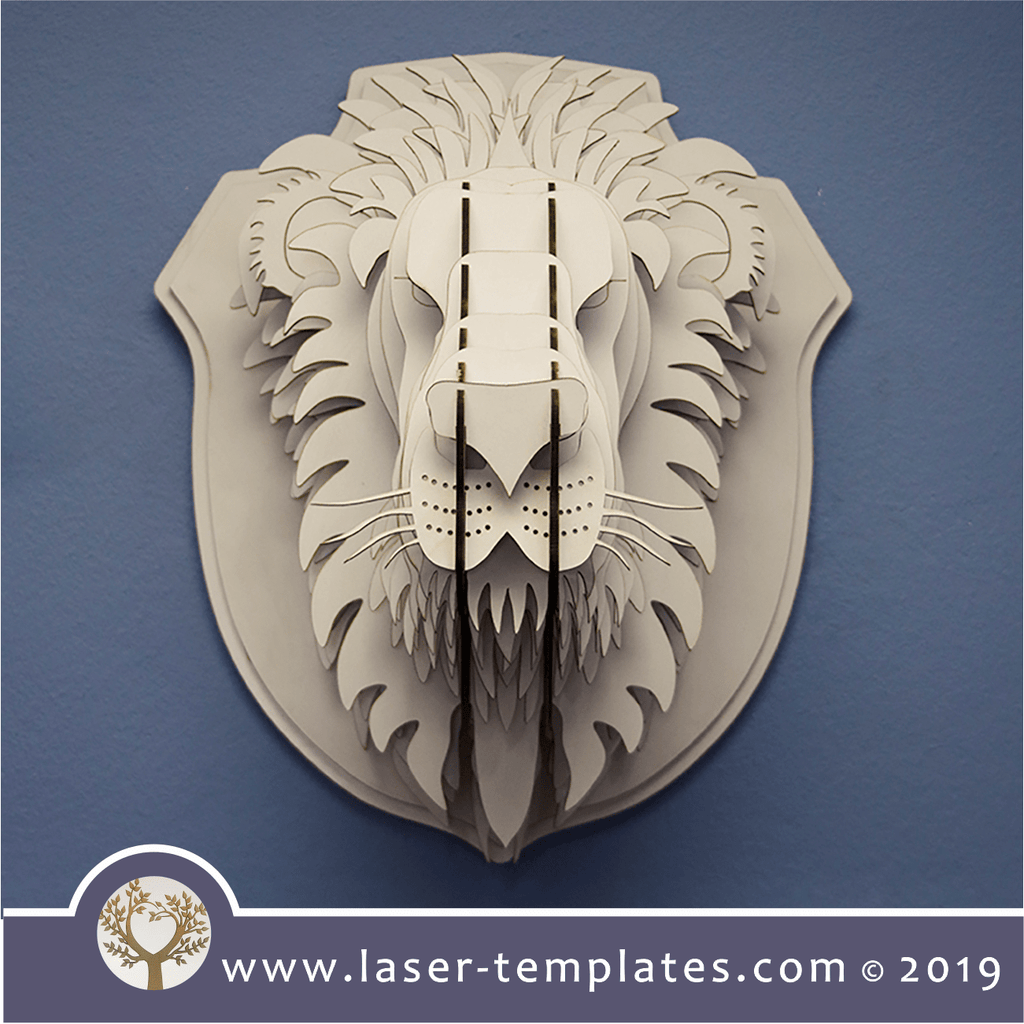 Laser Cut 3D Lion Head 3mm – Laser Ready Templates