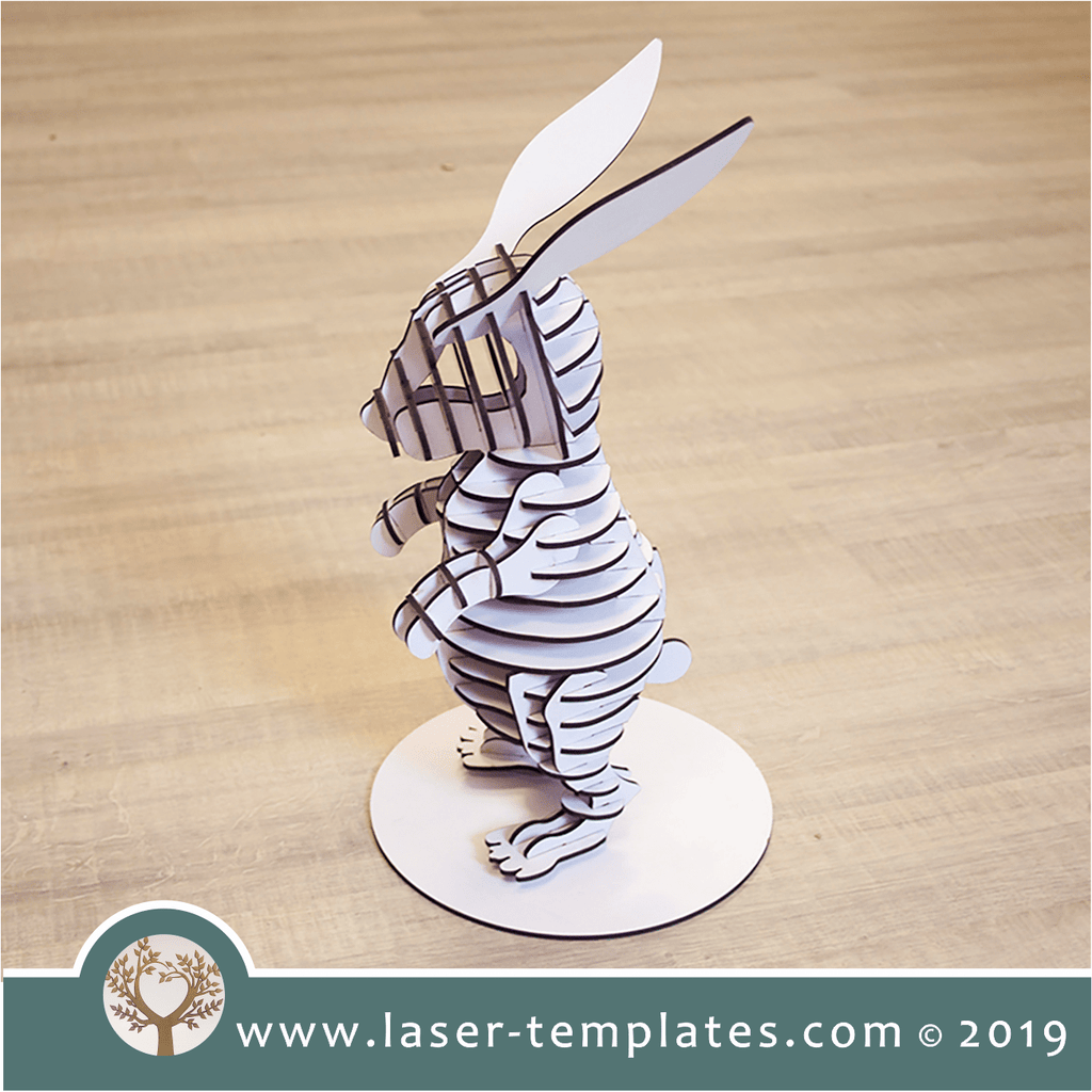 Laser cut template 3D Rabbit 3mm – Laser Ready Templates