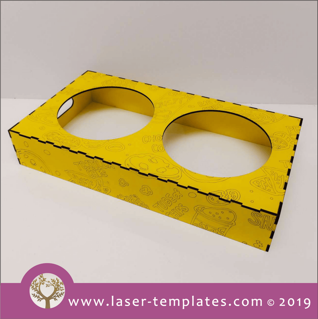 Laser Cut template for 3mm 3D Snacks Carry Tray for 2 Bowls – Laser ...
