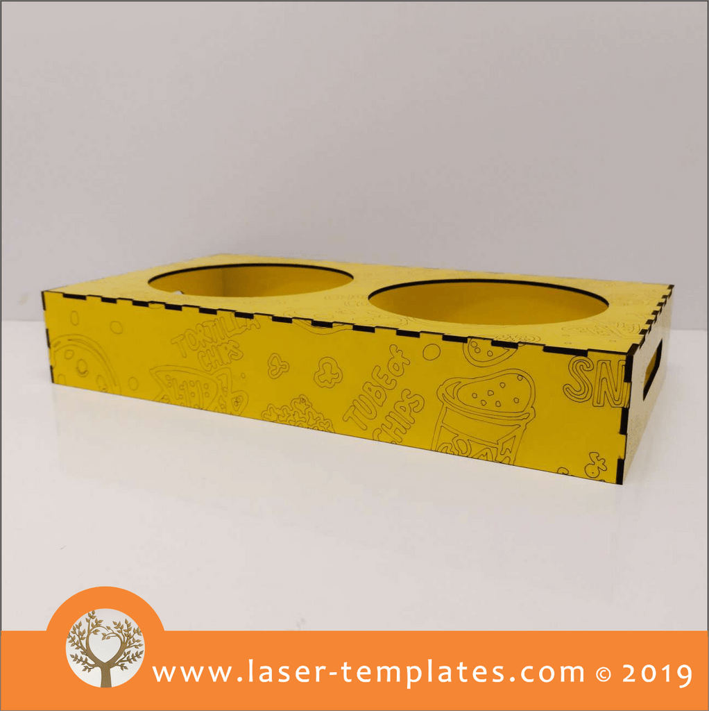 Laser Cut template for 3mm 3D Snacks Carry Tray for 2 Bowls – Laser ...