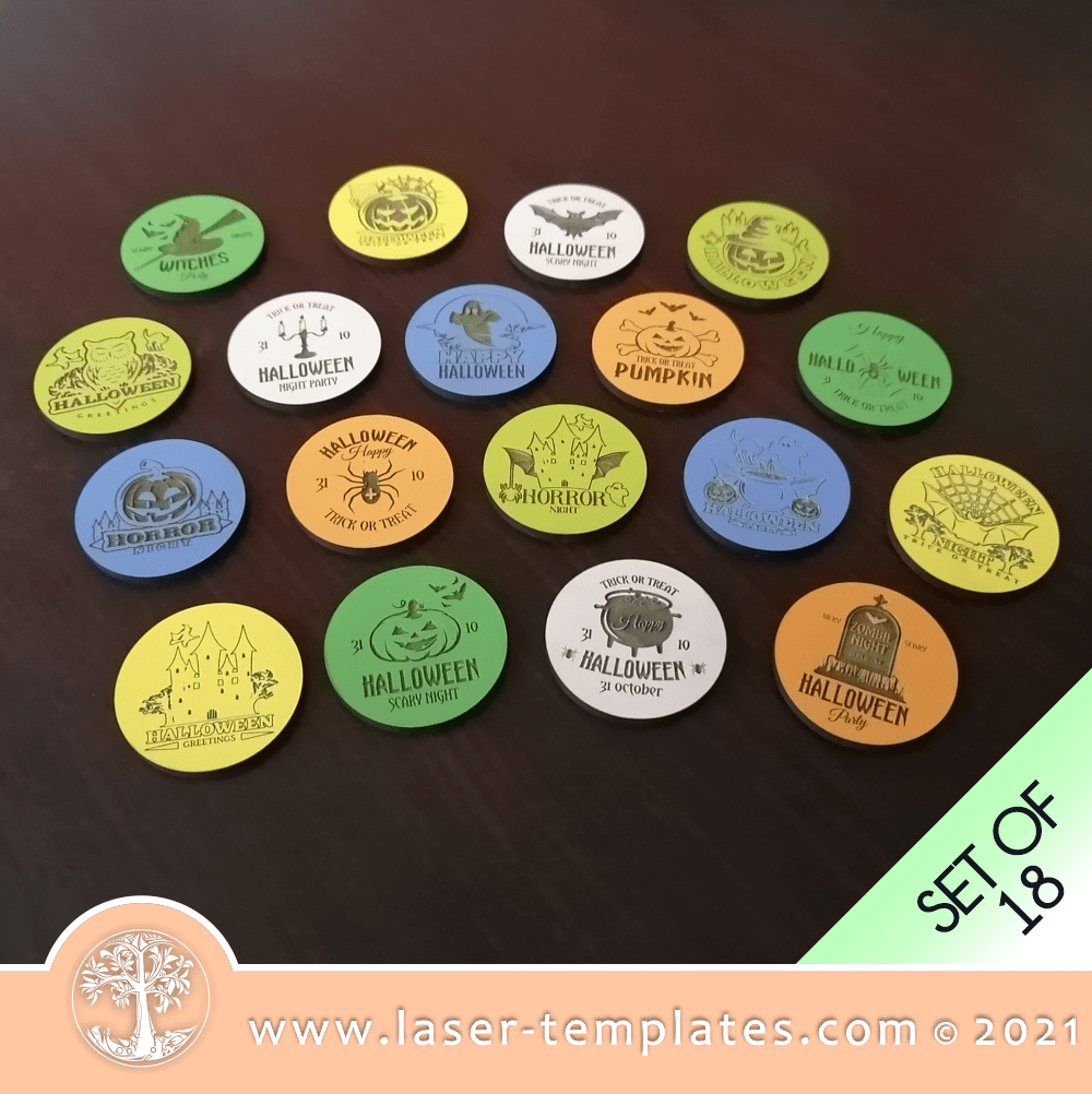Laser cut template for Halloween Badges – Laser Ready Templates