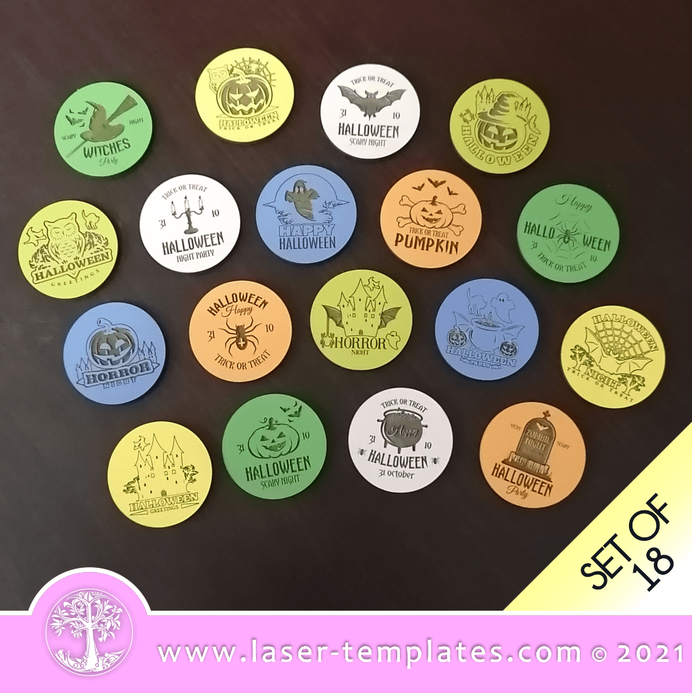 Laser cut template for Halloween Badges – Laser Ready Templates
